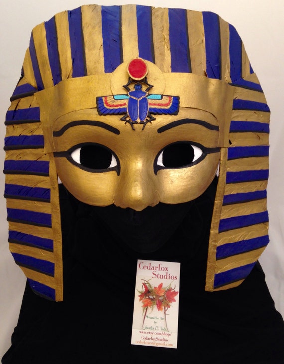 Egyptian Mask Egyptian Costume with Nemes Headdress Scarab | Etsy