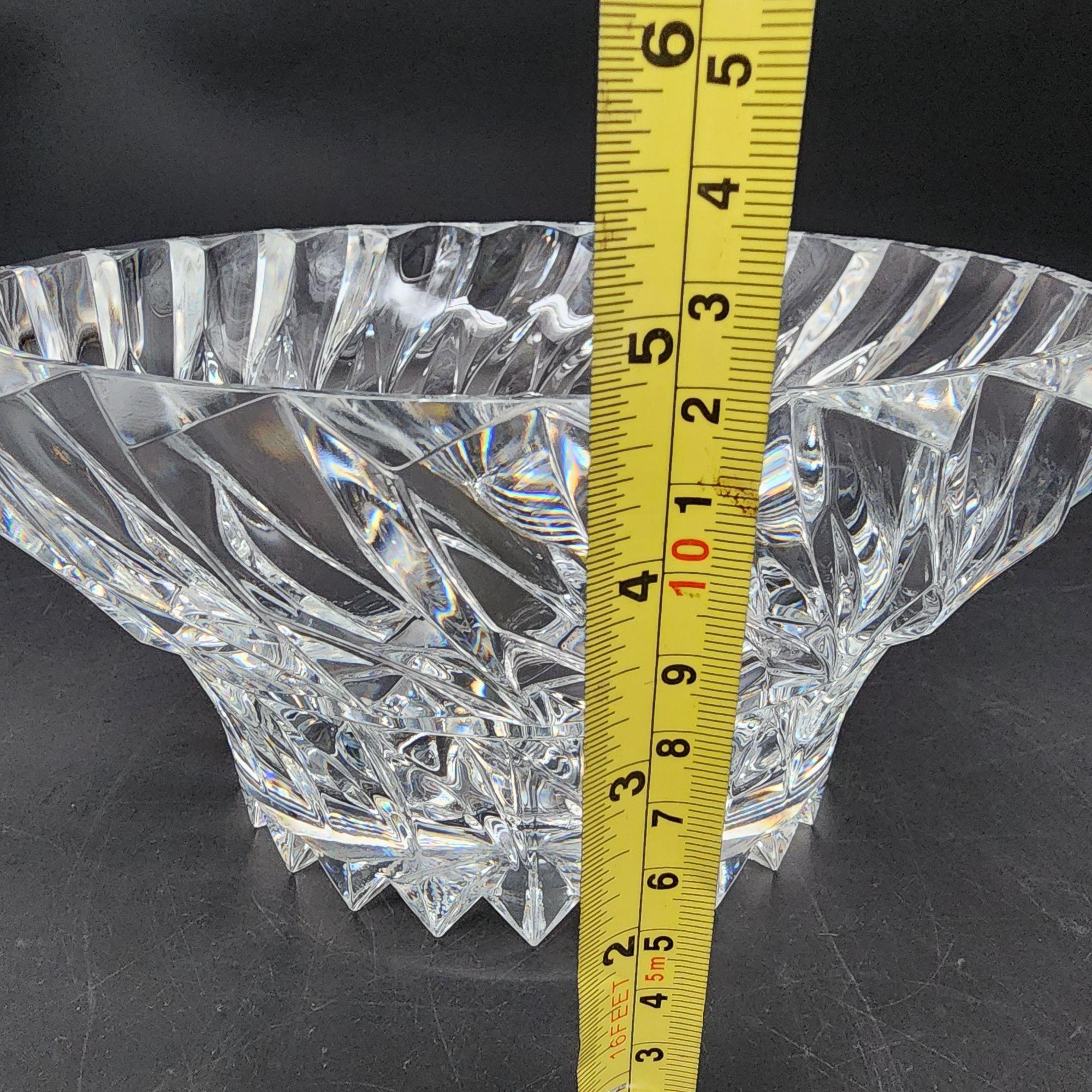 MIKASA Rainier Lead Crystal Large Centerpiece 9" Glass Bowl Decorative ...