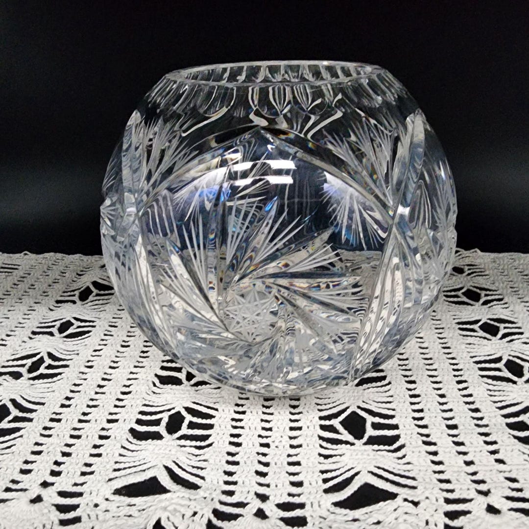 Bohemian Brilliant Cut Lead Crystal Hand-cut Glass Czech Crystal Round ...