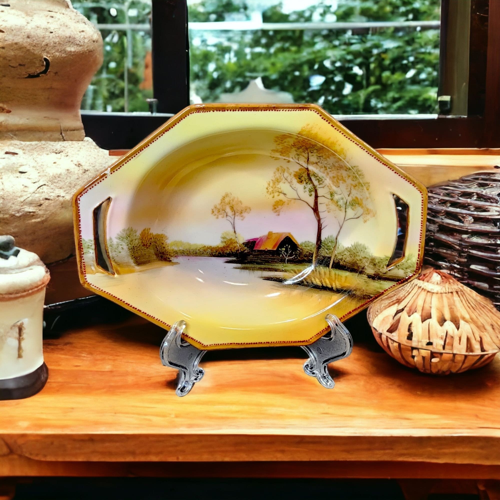 4pc Morimura Noritake Stamped Hand Painted Art Landscape Scenes Antique ...