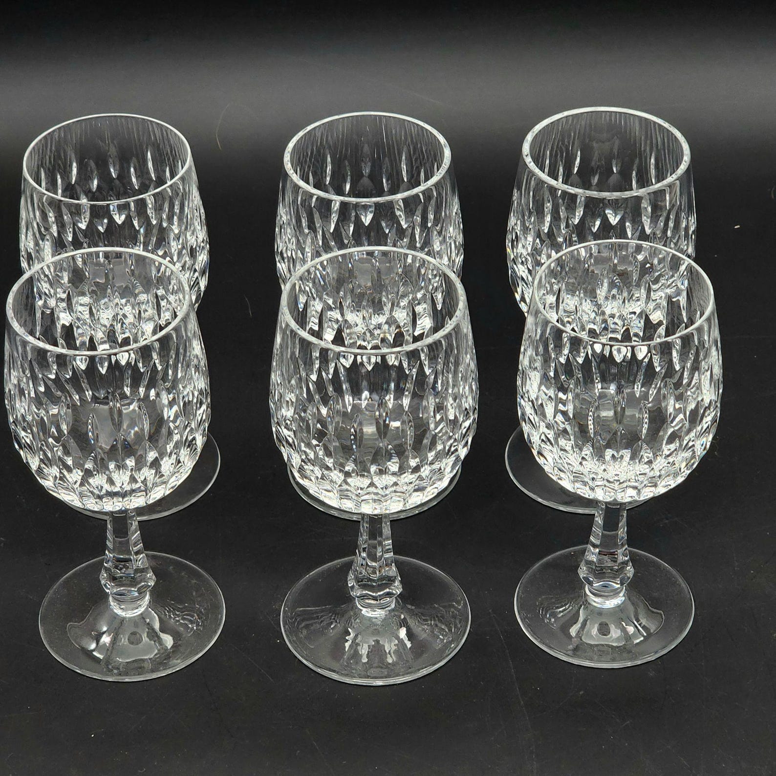 GORHAM Crystal CHANTILLY Stemmed Wine Glasses Acid-etched Signature ...