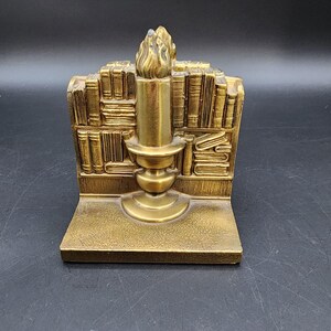 Mid-century PM Brass Plated Bookends #18B Volumes & Candlelight ...