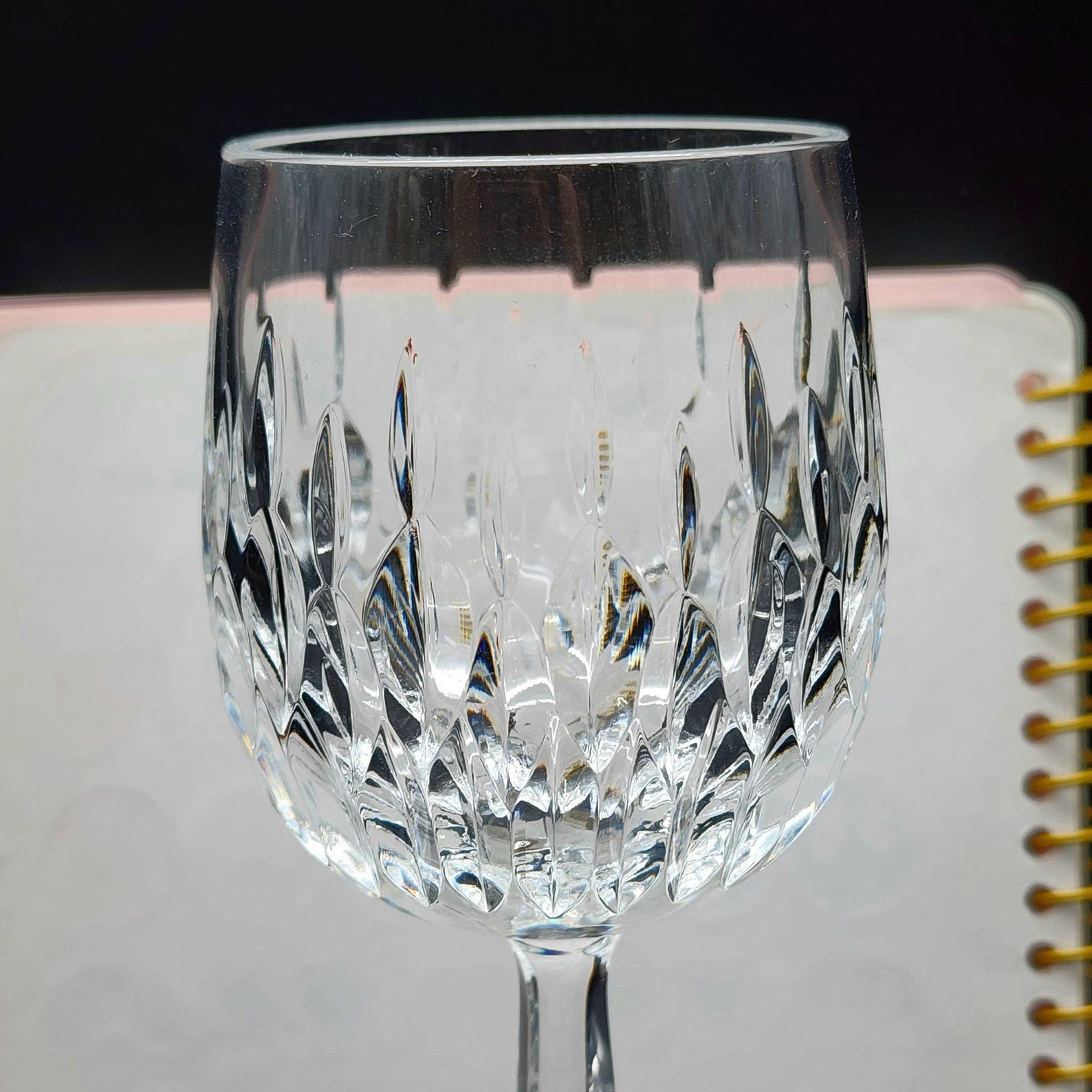 GORHAM Crystal CHANTILLY Stemmed Wine Glasses Acid-etched Signature ...