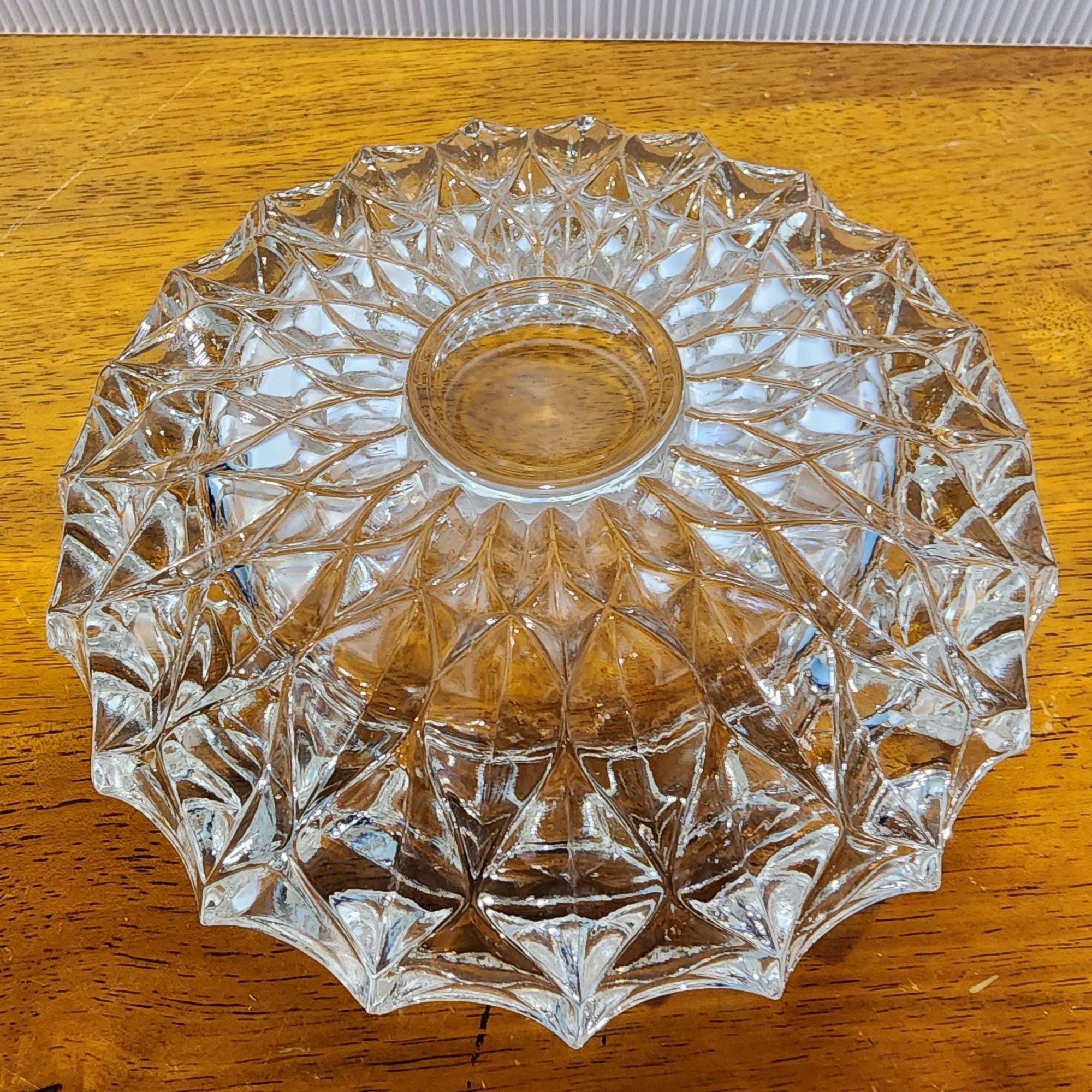 Vintage 1970's Ashtray Large Heavy Fostoria or Whitehall Look Cut Clear ...