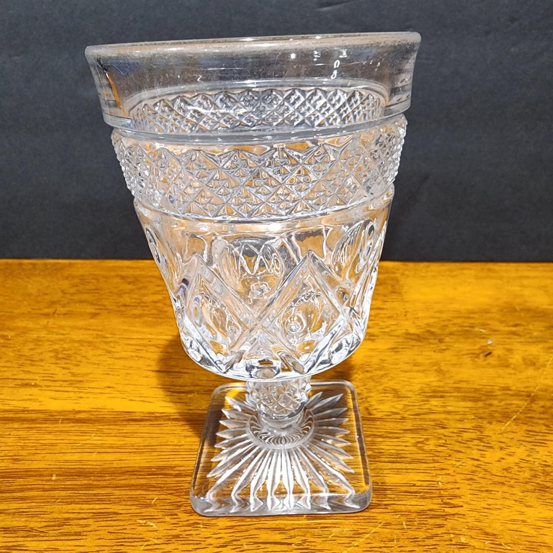 Vintage Imperial Glass "cape Cod" Water Goblets Clear Diamond Point ...