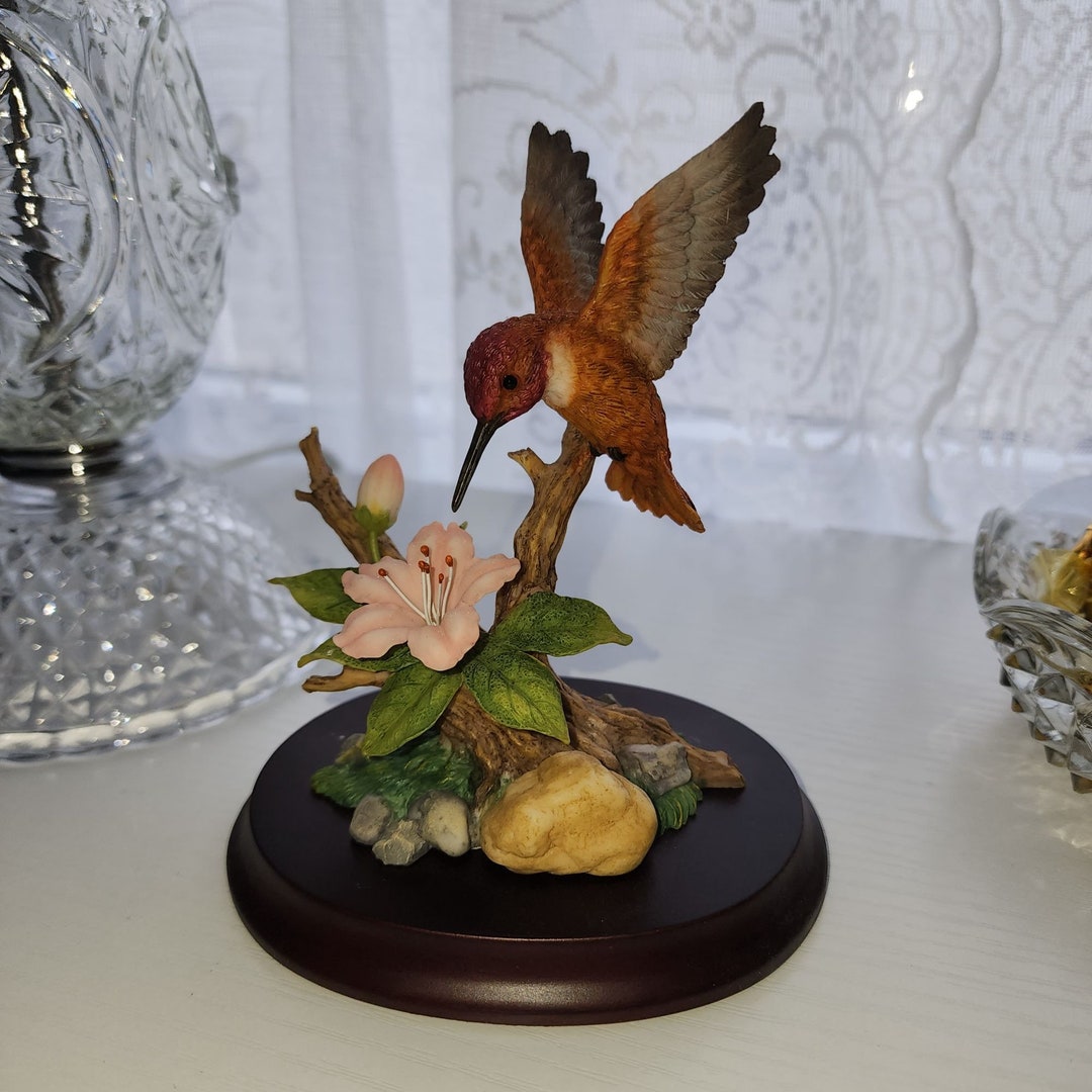 Porcelain Hummingbird Sculpture Hand Painted Hand Crafted Collection ...