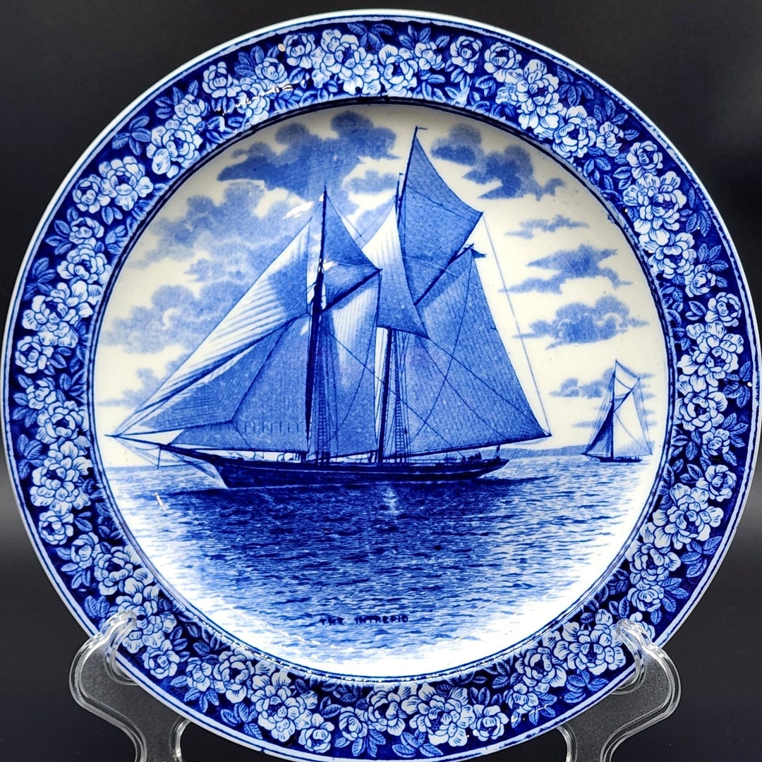1905 Edwardian Wedgewood Pearlware Transferware Pottery 'the Intrepid ...