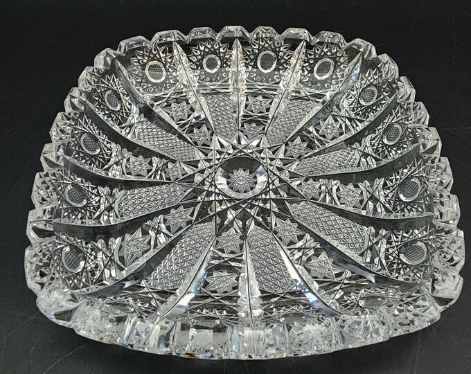 Bohemian Crystal Czech Cut Glass Hand-cut Queens Lace 8" Square Low ...