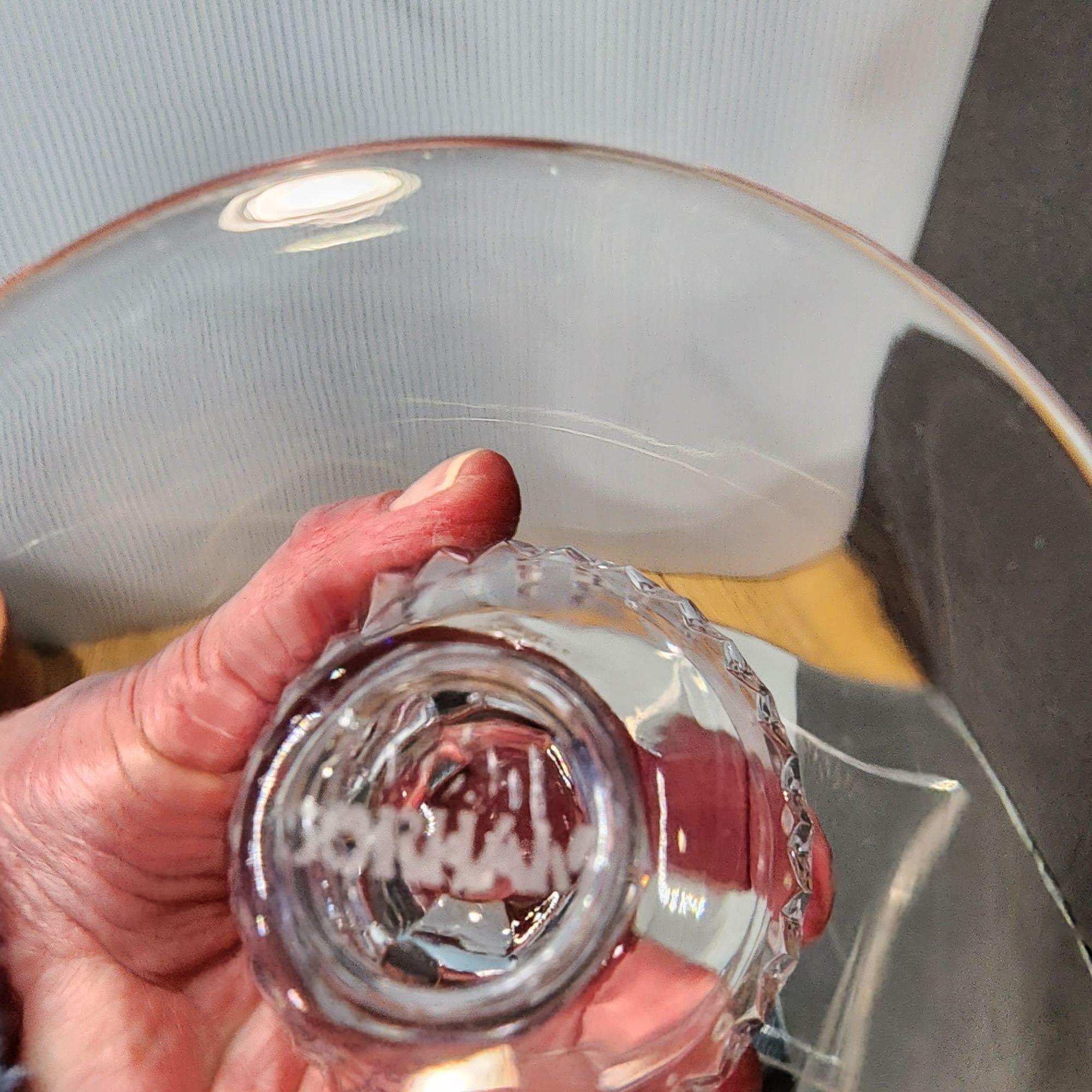 GORHAM Crystal CHANTILLY Stemmed Wine Glasses Acid-etched Signature ...
