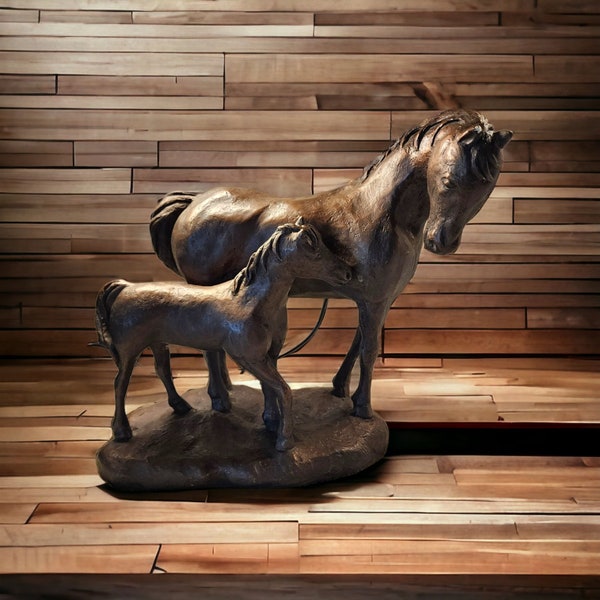 Horse With Foal Sculpture - Etsy