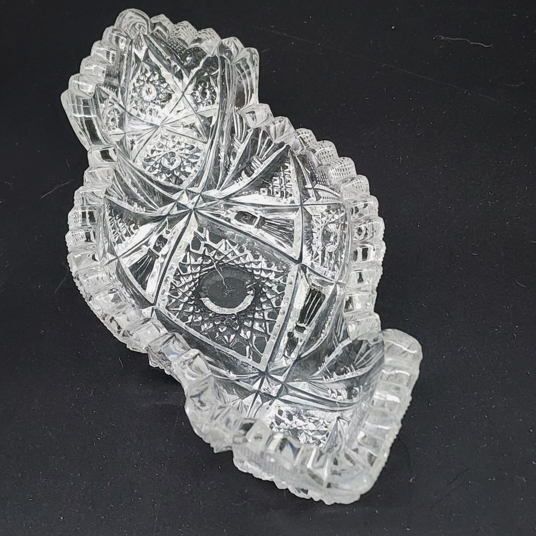 Imperial Glass 'NUCUT' Crystal Ware Oblong Glass Relish Bowl Pattern ...
