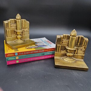 Mid-century PM Brass Plated Bookends #18B Volumes & Candlelight ...