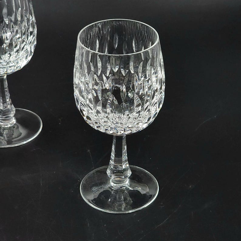 GORHAM Crystal CHANTILLY Stemmed Wine Glasses Acid-etched Signature ...