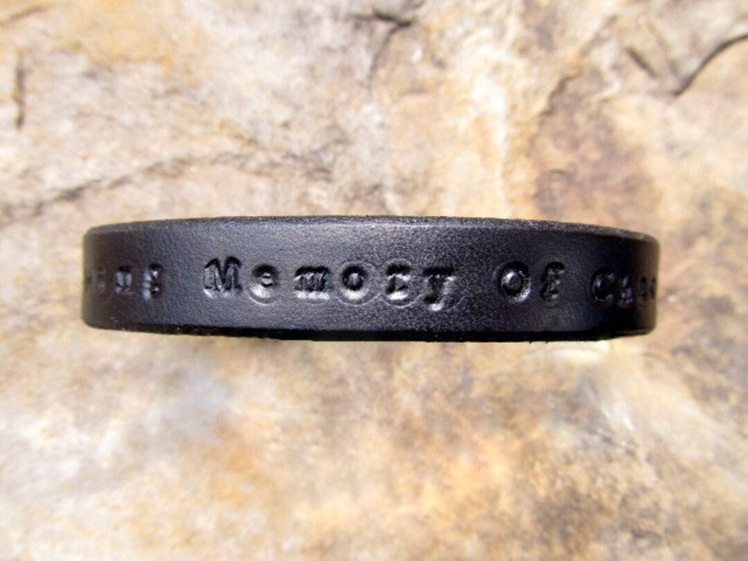 In Loving Memory Bracelet, Personalized Memorial Leather Jewelry ...