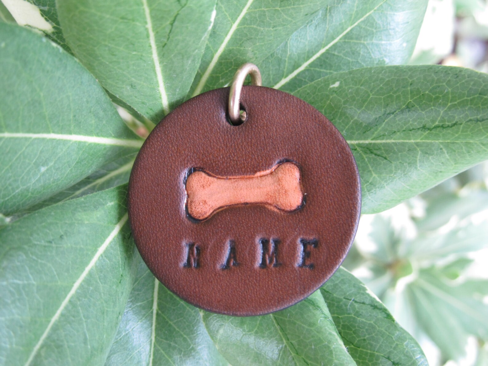 Custom Leather Dog Tag Personalized Pet Name and or Phone - Etsy
