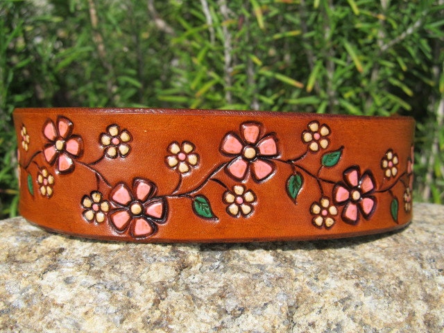 Leather Bracelet for Women Wide Cherry Blossom Womens Leather Cuff ...