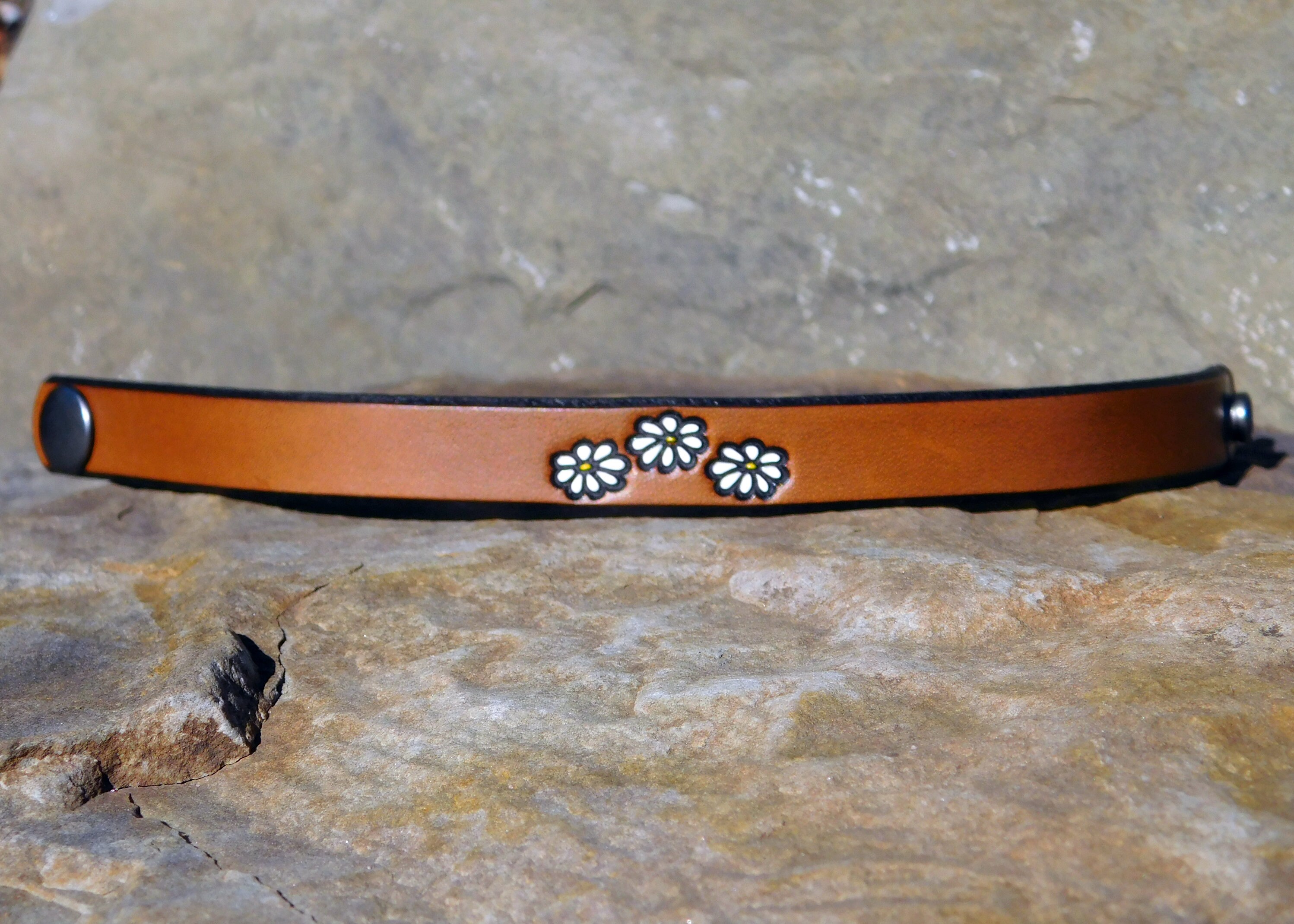 Womens Leather Daisy Bracelet Daisies Cuff Womens Leather - Etsy
