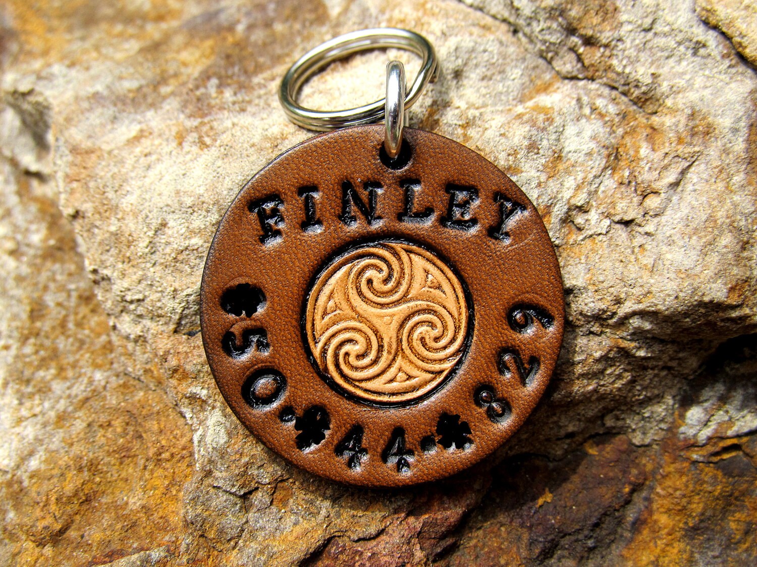 Custom Leather Dog Tag Personalized Pet Name and or Phone - Etsy