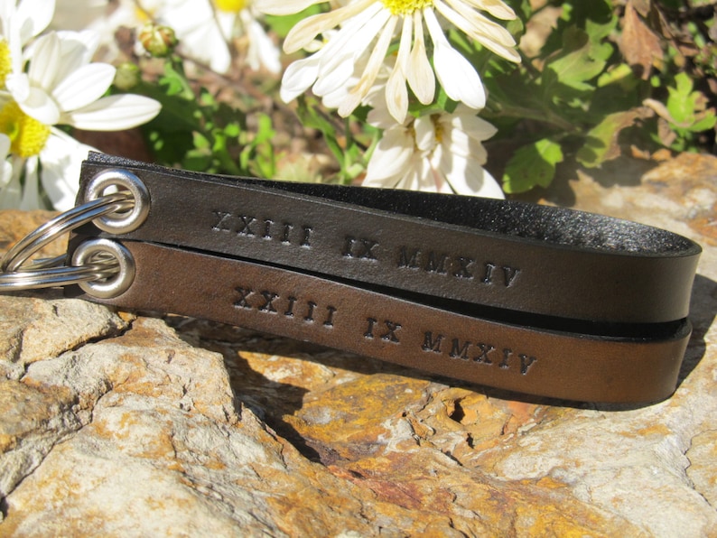 Set of Two Matching Hand Tooled Leather Keychain Loop - Etsy