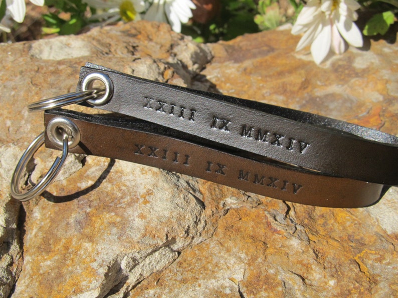 Set of Two Matching Hand Tooled Leather Keychain Loop - Etsy