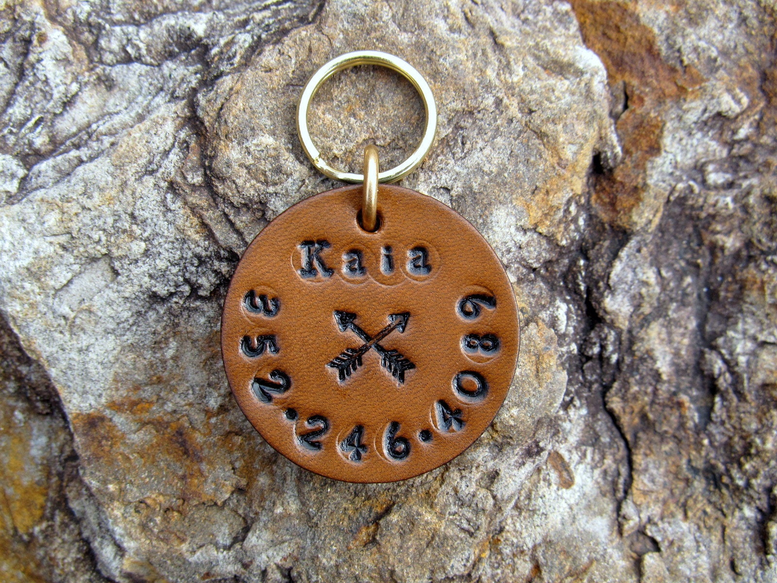 Custom Leather Dog Pet ID Tag Personalized Name and or | Etsy