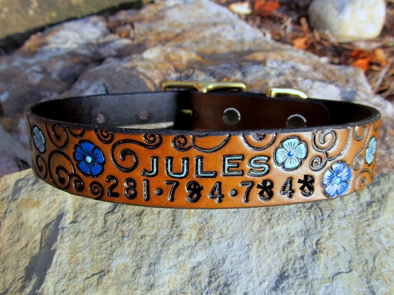 Personalized Leather Dog Collar Custom Leather Dog Collar | Etsy