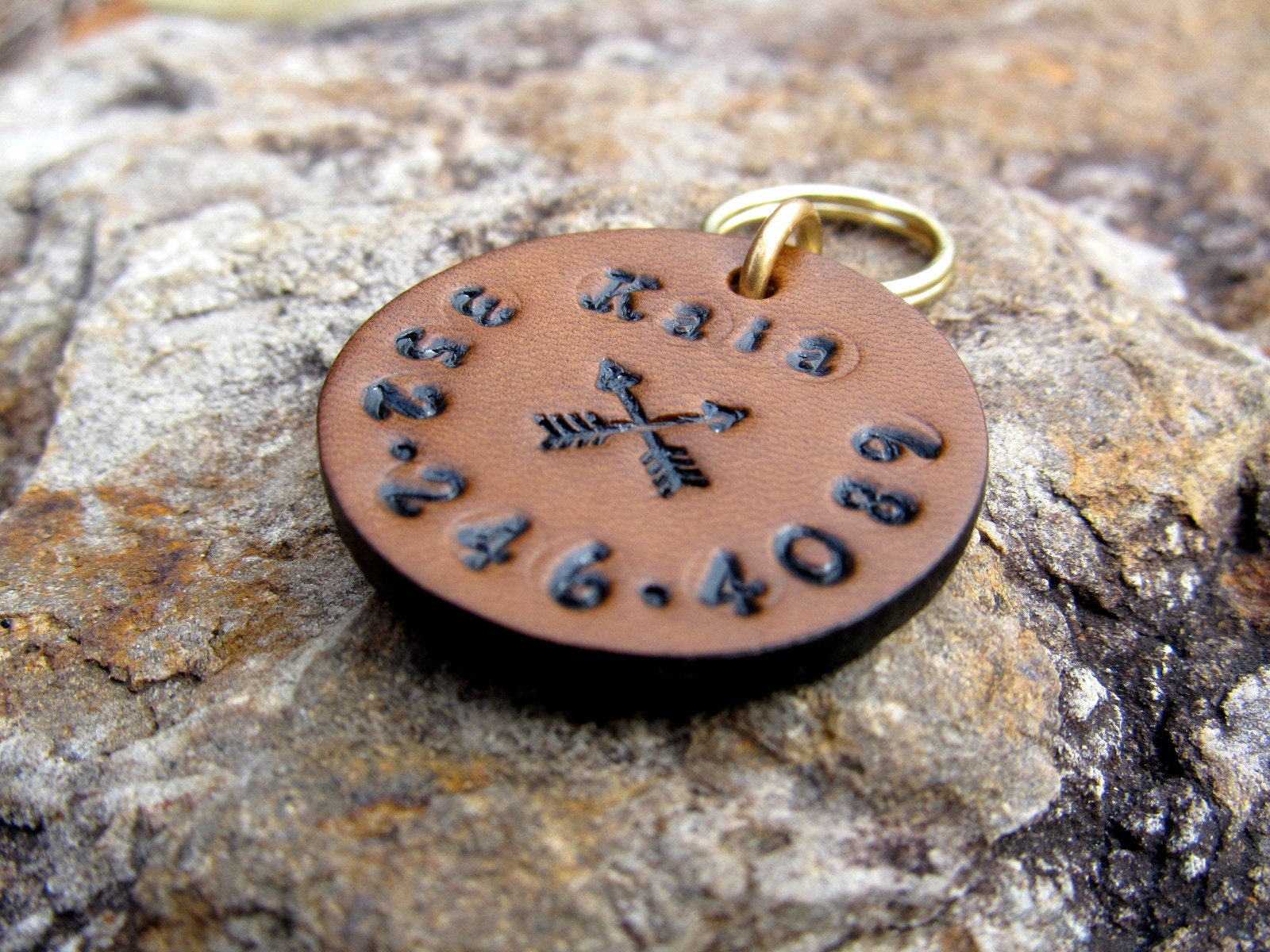 Custom Leather Dog Pet ID Tag Personalized Name and or | Etsy