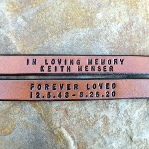 In Loving Memory Leather Bracelet, Memorial Bracelet, Personalized in ...