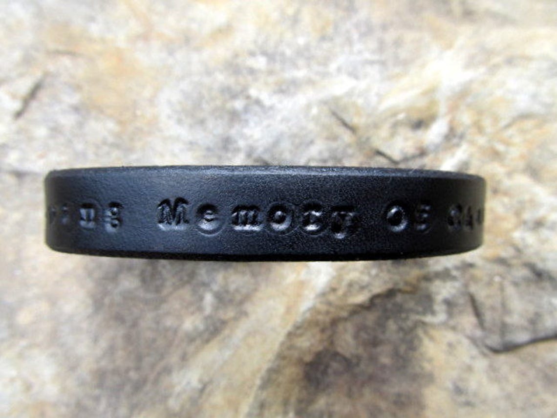 In Loving Memory Bracelet, Personalized Memorial Leather Jewelry ...
