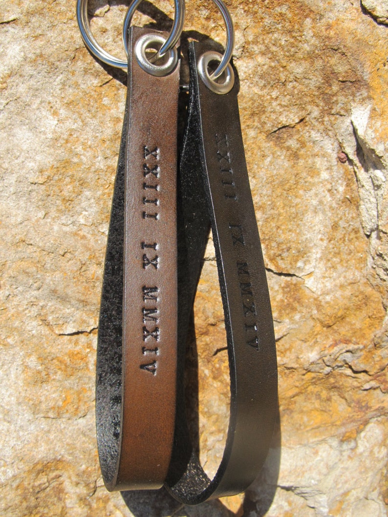 Set of Two Matching Hand Tooled Leather Keychain Loop - Etsy