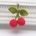 Crochet Cherry Key Chain, Crochet Cherries, Cherry Key Ring, Cherry ...