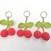 Crochet Cherry Key Chain, Crochet Cherries, Cherry Key Ring, Cherry ...