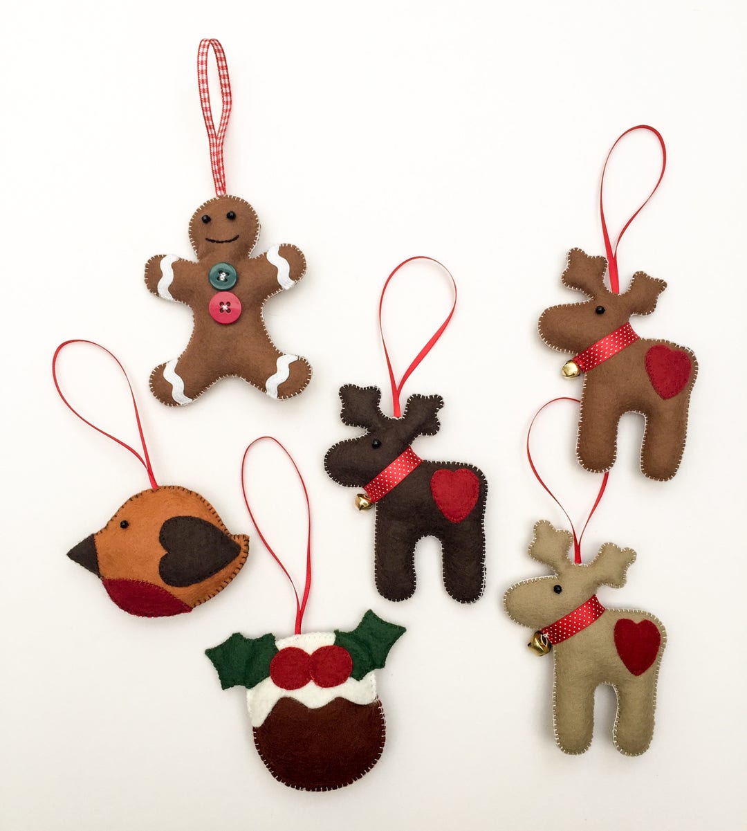 Felt Christmas Tree Decorations, Christmas Decor, Gingerbread Man ...