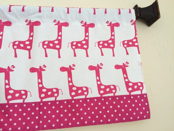 SALE Hot Pink Girafes Valance Girls Valance Nursery Valance | Etsy