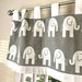 Tab Top Valance, Kids Valance, Nursery Grey/white Valance, Elephant ...