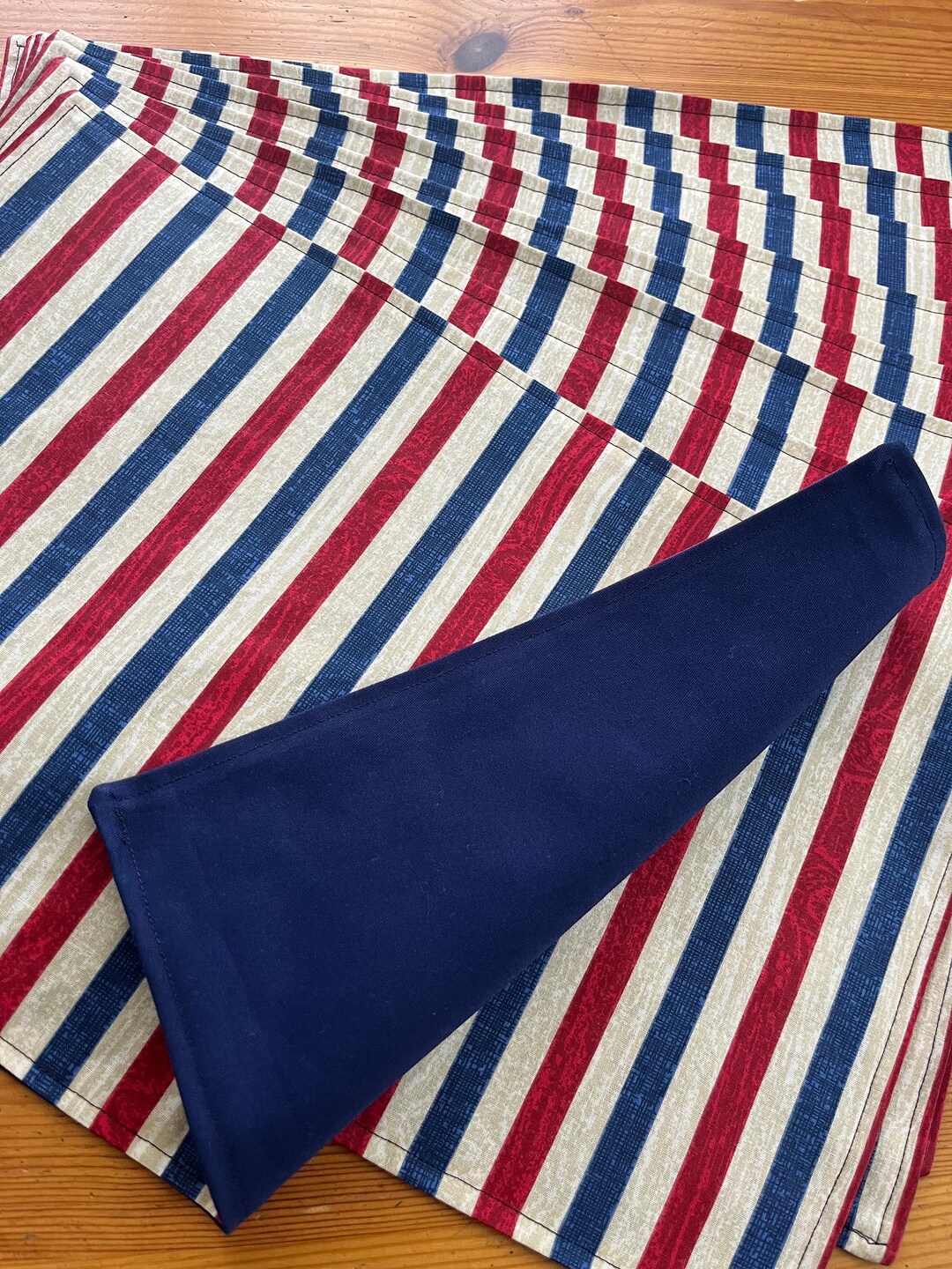 Patriotic Placemats, Stripped 4th July Table Decor, Sets of Two ...