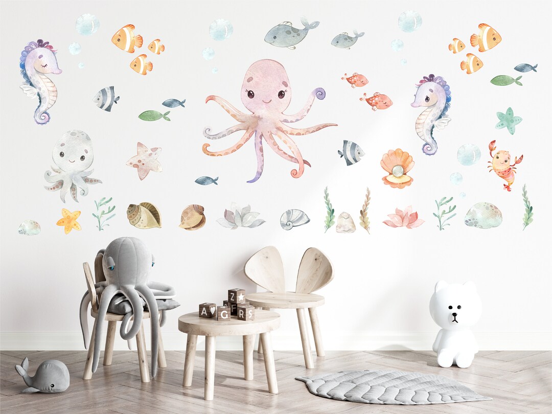 Under the Sea Nursery Wall Decals Ocean Theme Wall Decals - Etsy