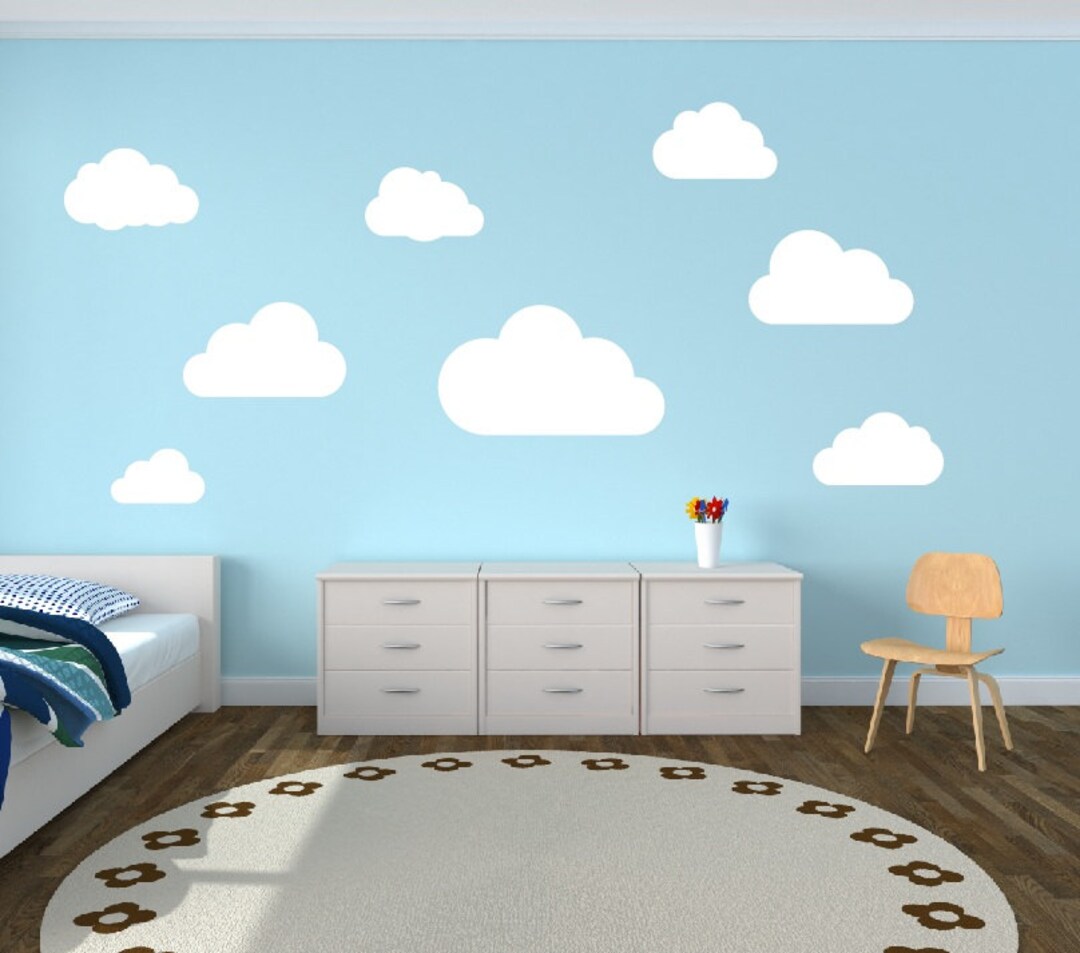 Cloud Wall Decals Clouds Nursery Wall Decal Set of 8 Clouds Wall Decal ...