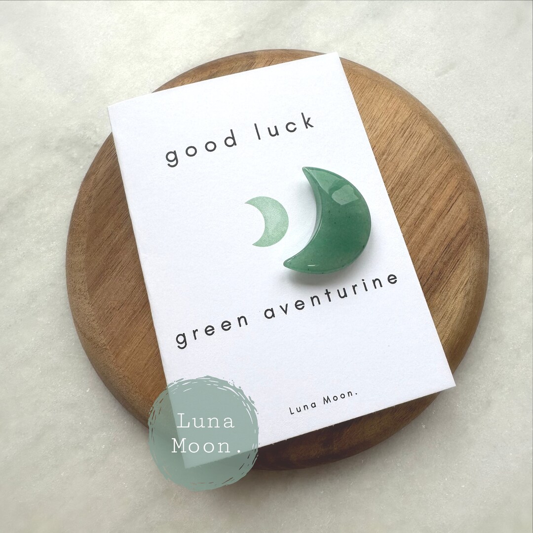 Good Luck Moon Natural Green Aventurine Crystal Moon Confidence ...