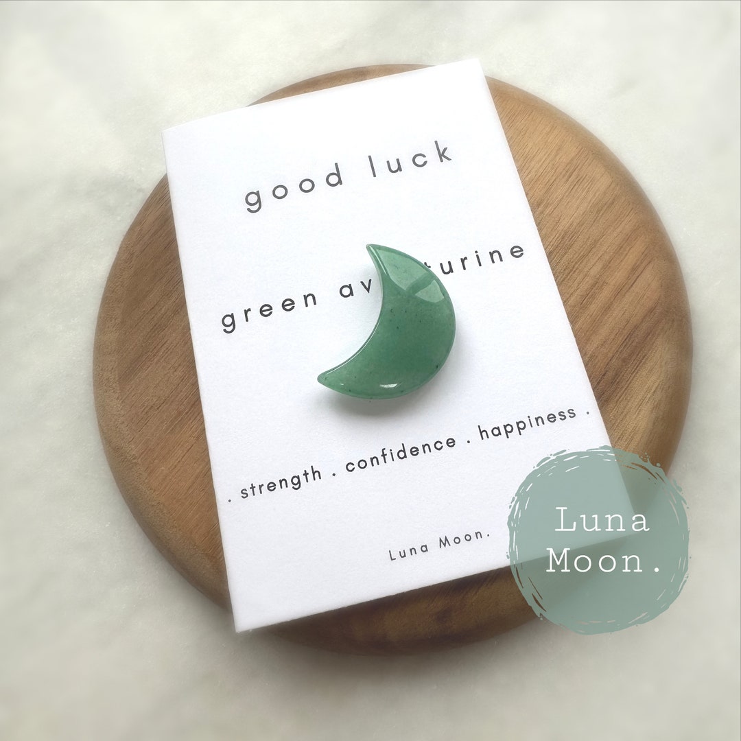 Good Luck Moon Natural Green Aventurine Crystal Stone Confidence ...