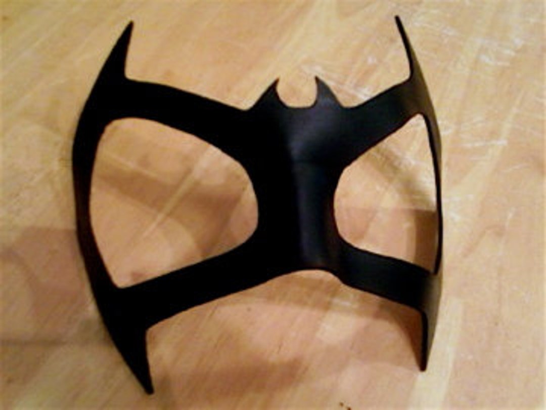 Black Leather Comic Book Bat Mask - Etsy
