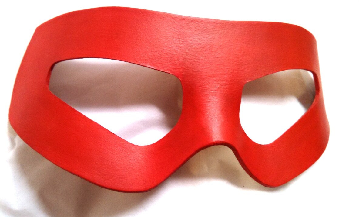 Red Leather Arrow Cosplay Mask - Etsy