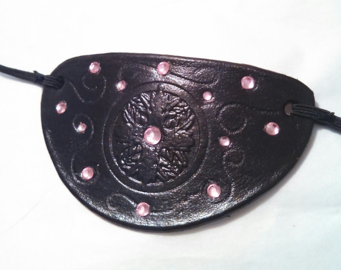 Black Leather Feminine Eyepatch - Etsy