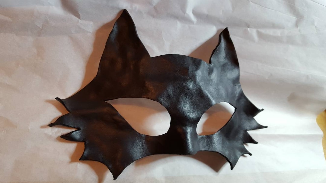 Black Leather Fox Mask - Etsy
