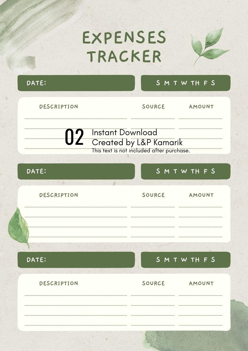 Printable Budget Plan With Expenses Tracker Saving Goals and - Etsy