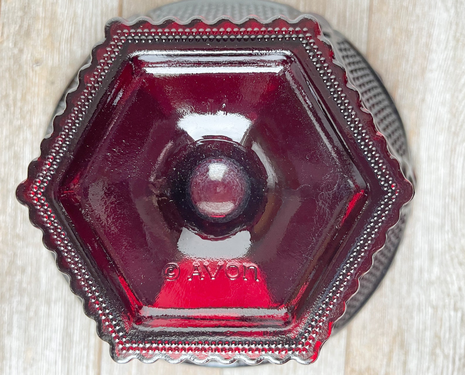 Avon Cape Cod Ruby Red Pedestal Bowl Red Bowl Ornate - Etsy