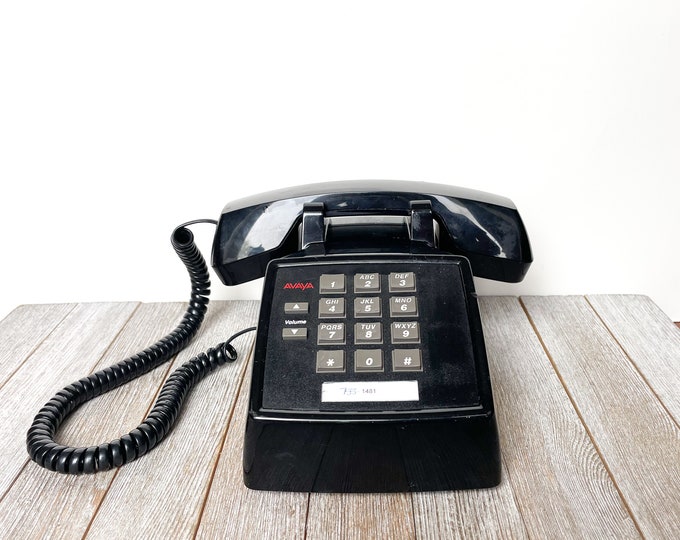 Vintage Black Retro Telephone | Push Buttons | Vintage Phone | Vintage ...