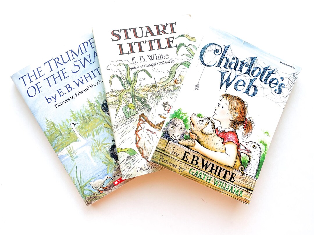 E.B. White Set of 3 Charlottes Web Stuart Little the Trumpet of the ...