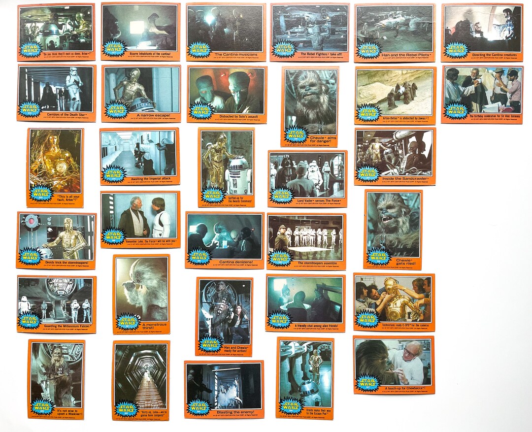 1977 TOPPS Star Wars Orange Trading Cards Set of 31 | Orange Series 4 ...