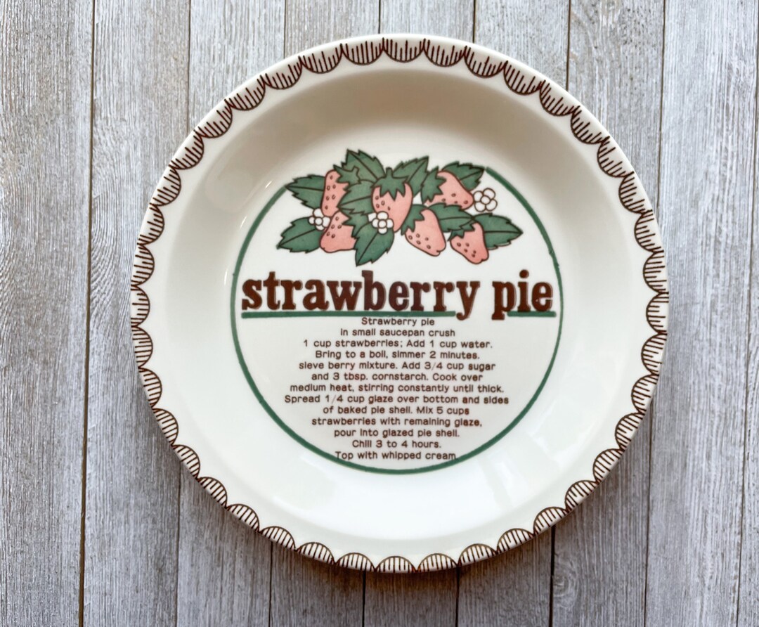Strawberry Pie Dish Pie Plate With Recipe Mount Clemens - Etsy